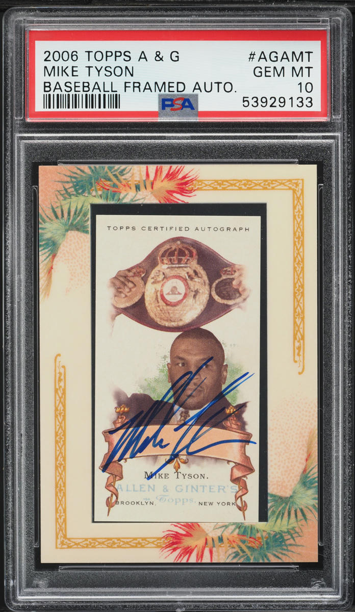 2006 Topps Allen & Ginter Baseball Framed Mike Tyson AUTO #AGA-MT PSA 10 GEM on Fanatics Collect