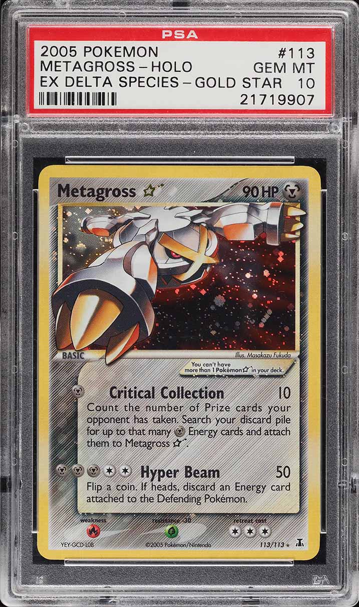 2005 Pokemon EX Delta Species Holo Metagross Gold Star #113 PSA 10 GEM ...