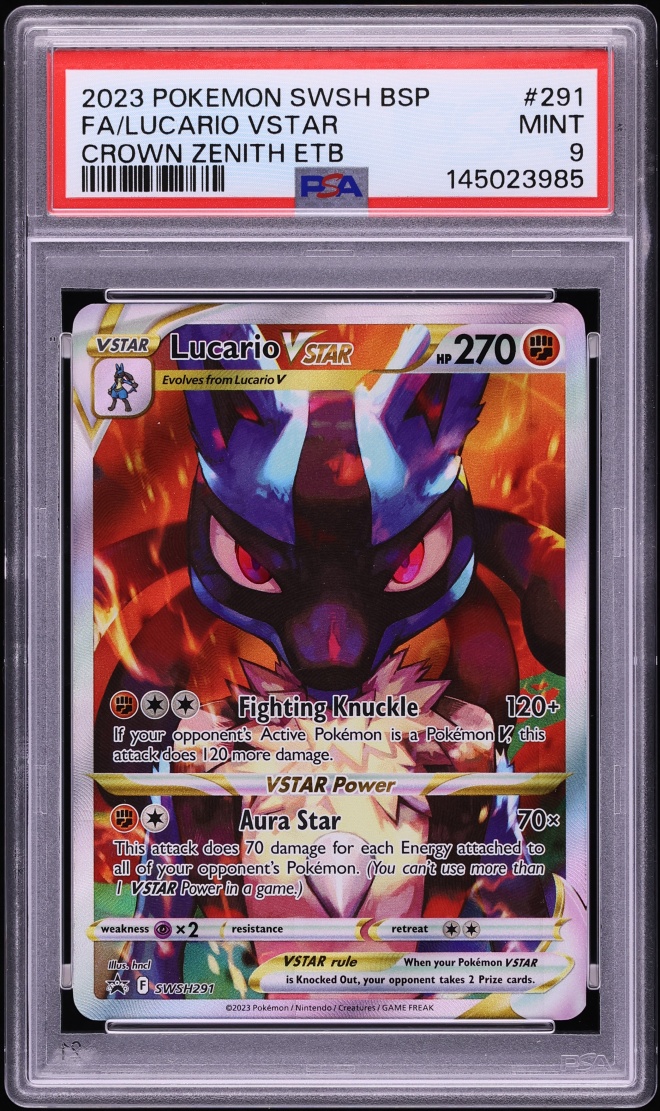 2023 Pokemon Sword & Shield Crown Zenith ETB Full Art Lucario VSTAR # ...