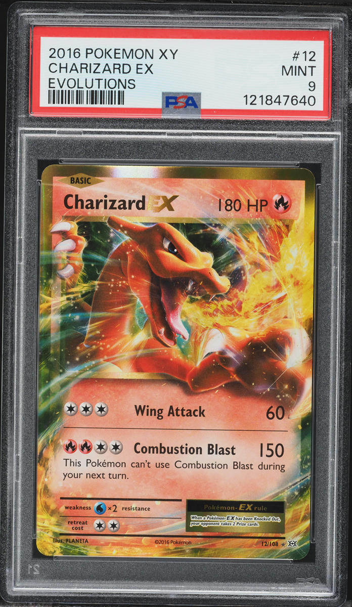 2016 Pokemon XY Evolutions Holo Charizard EX #12 PSA 9 MINT on Fanatics ...