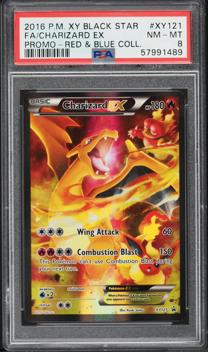 2016 Pokemon XY Promo Red & Blue Collection Full Art Charizard EX #XY121 PSA 8 on Fanatics Collect