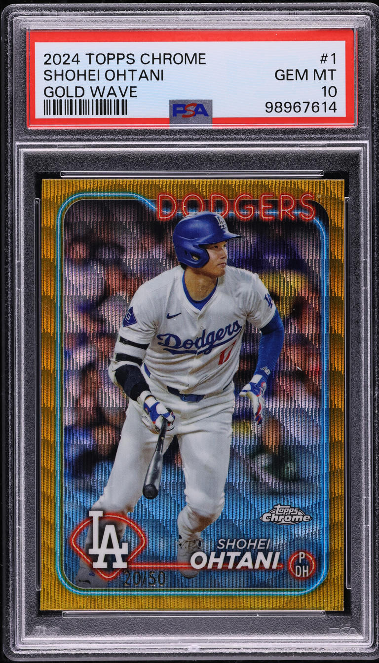 2024 Topps Chrome Gold Wave Shohei Ohtani /50 #1 PSA 10 GEM MINT on ...