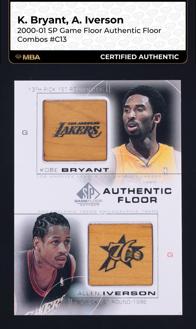 2000 SP Game Floor Authentic Combos Kobe Bryant Allen Iverson PATCH MBA AUTH on Fanatics Collect