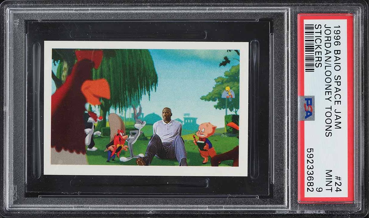 1996 Baio Space Jam Stickers Michael Jordan Looney Toons #24 PSA 9 MINT ...