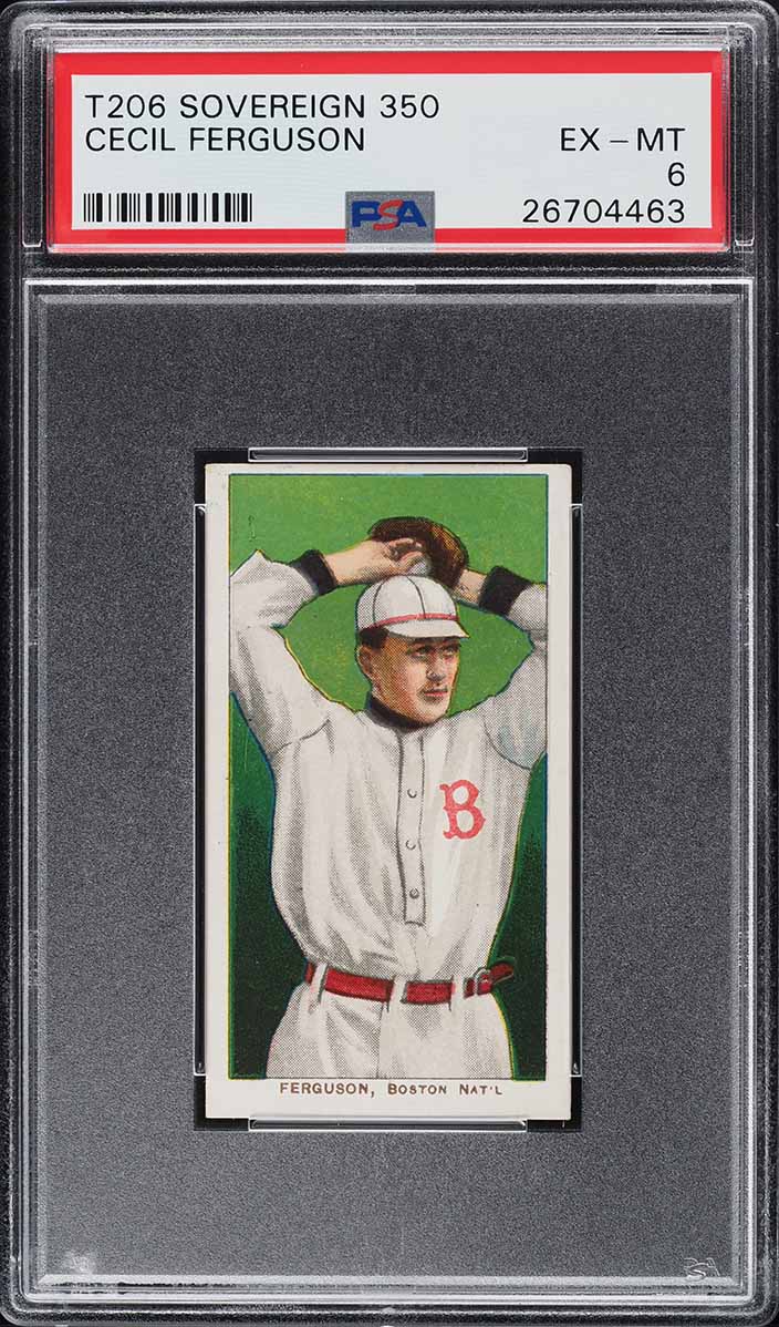 1909-11 T206 Cecil Ferguson SOVEREIGN 350 PSA 6 EXMT on Fanatics Collect