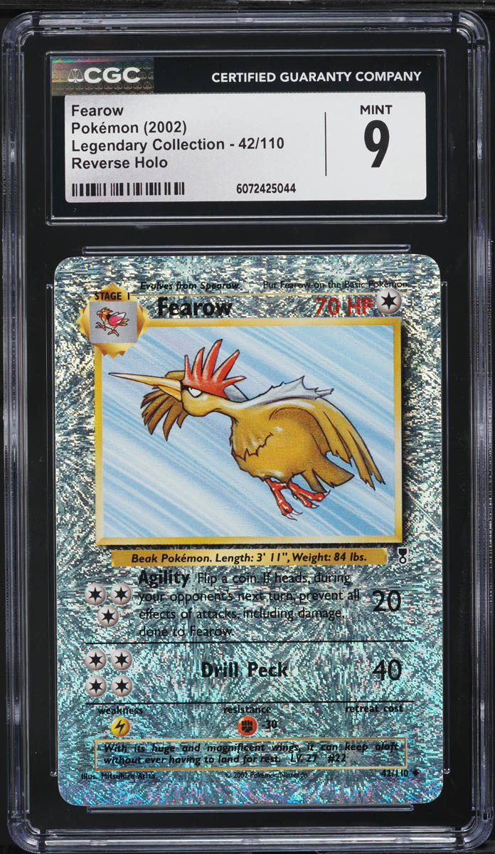 2002 Pokemon Legendary Collection Reverse Holo Fearow #42 CGC 9 MINT on ...