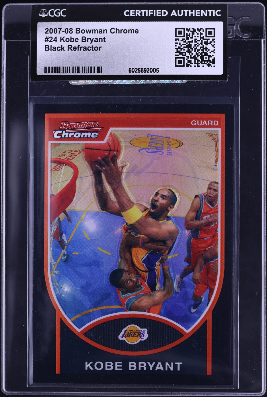 2007 Bowman Chrome Black Refractor Kobe Bryant /199 #24 CGC AUTH on Fanatics Collect