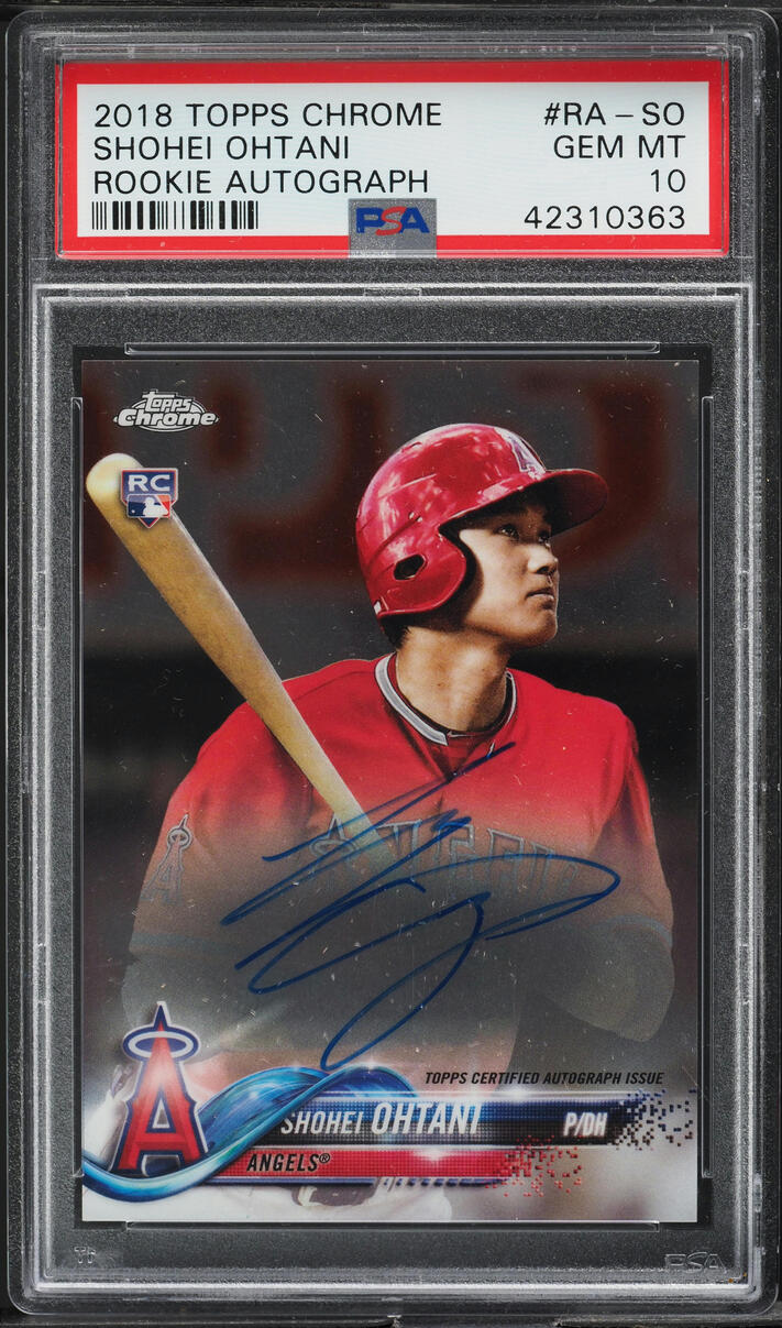 2018 Topps Chrome Shohei Ohtani ROOKIE AUTO #RA-SO PSA 10 GEM MINT on ...