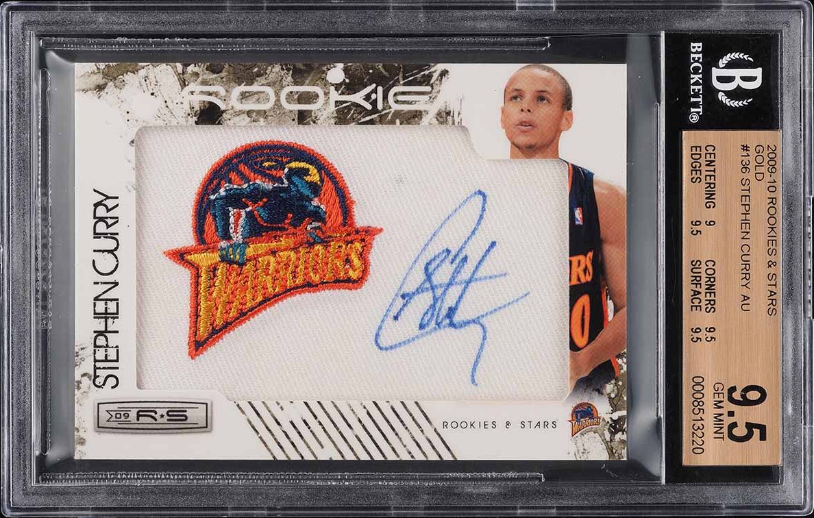 2009 Panini R & S Gold Stephen Curry ROOKIE PATCH AUTO /25 #136 BGS 9.5 GEM MINT on Fanatics Collect