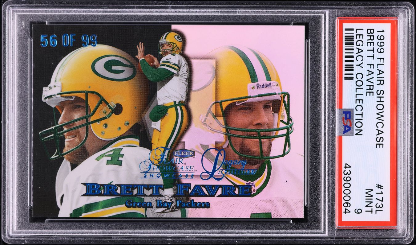 1999 Flair Showcase Legacy Collection Brett Favre /99 #173L PSA 9 MINT ...