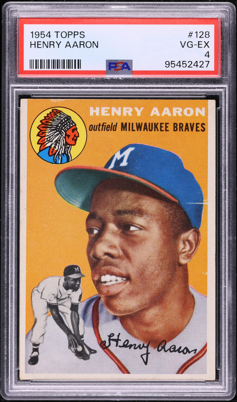 1954 Topps Hank Aaron ROOKIE #128 PSA 4 VGEX on Fanatics Collect