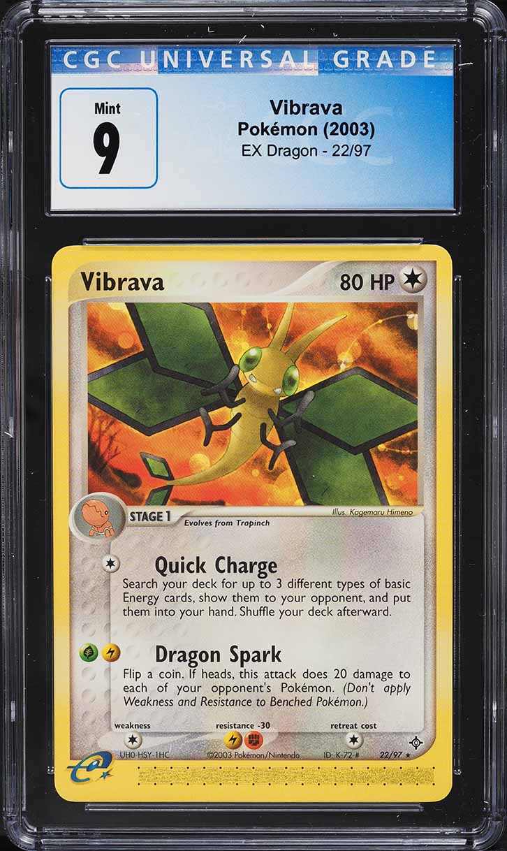 2003 Pokemon EX Dragon Vibrava #22 CGC 9 MINT on Fanatics Collect