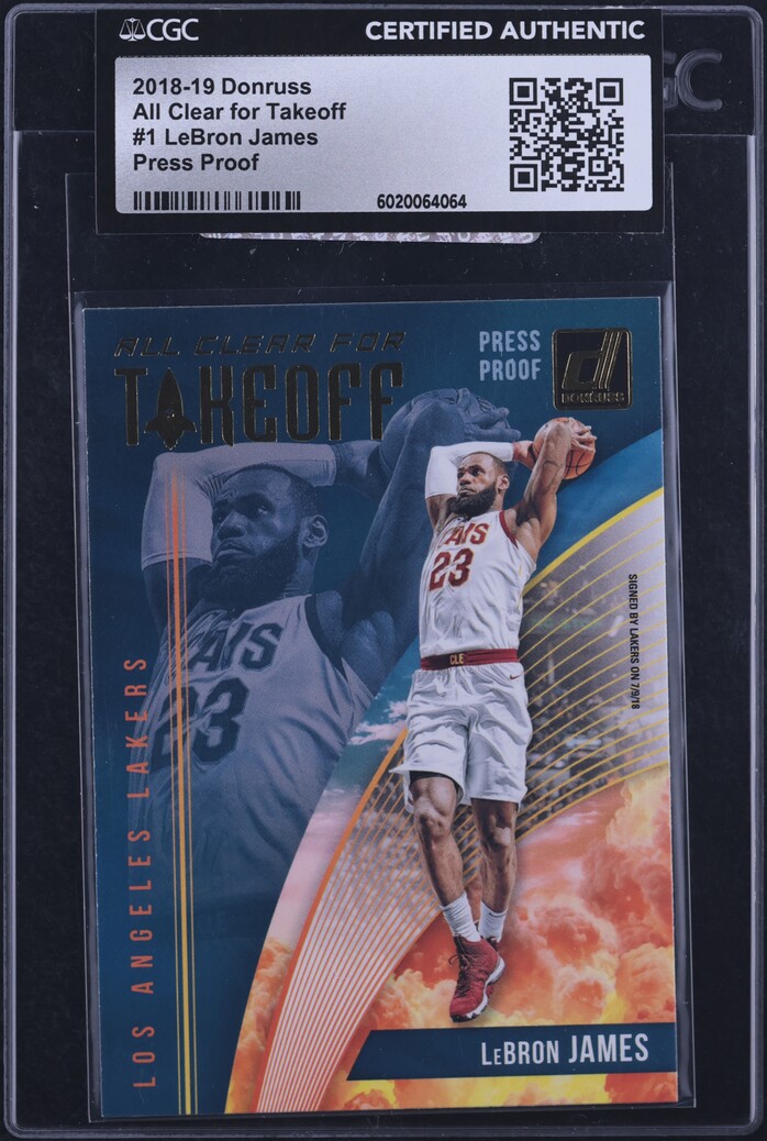 2018 Donruss All Clear For Takeoff Press Proof LeBron James #1 CGC AUTH on Fanatics Collect
