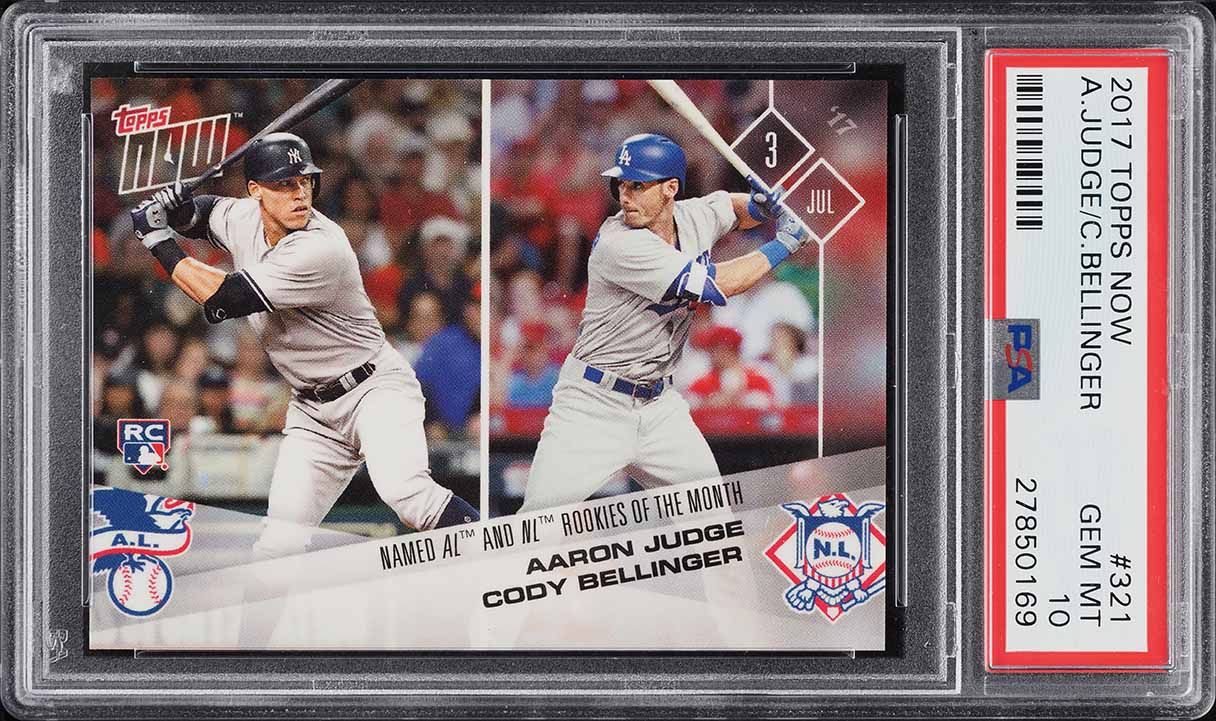 2017 Topps Now Aaron Judge & Cody Bellinger ROOKIE #321 PSA 10 GEM MINT ...