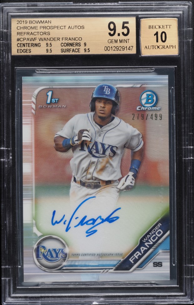 2019 Bowman Chrome Refractor Wander Franco ROOKIE AUTO /499 #CPA-WF BGS 9.5 GEM on Fanatics Collect
