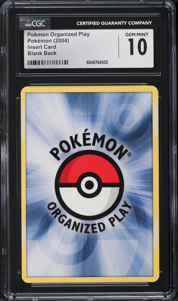2004 Pokemon Insert Card Blank Back Pokemon Organized Play CGC 10 GEM ...