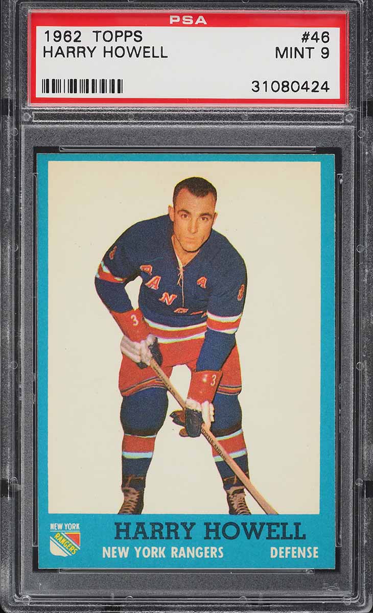 1962 Topps Hockey Harry Howell #46 PSA 9 MINT on Fanatics Collect