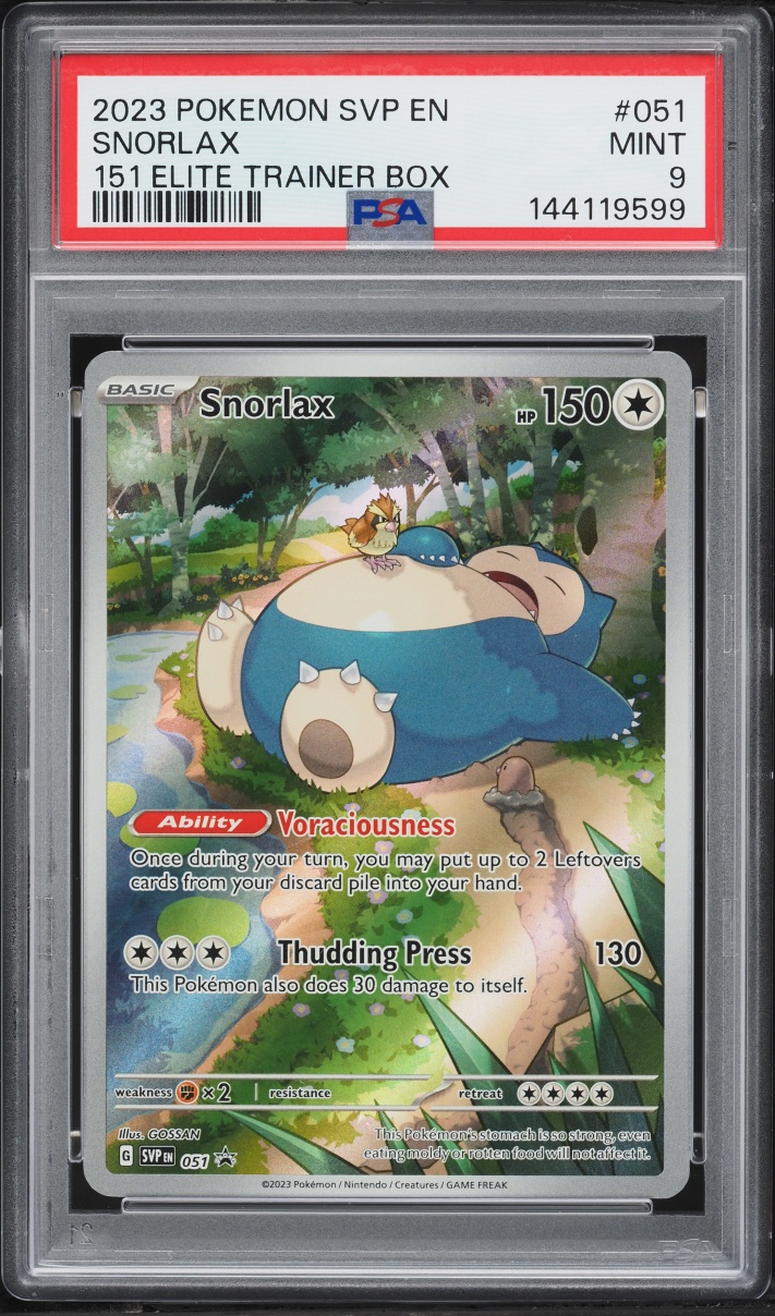 2023 Pokemon Scarlet & Violet Promo 151 ETB Full Art Snorlax #51 PSA 9 ...