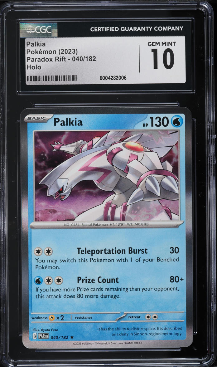 2023 Pokemon Scarlet & Violet Paradox Rift Holo Palkia #40 CGC 10 GEM MINT on Fanatics Collect