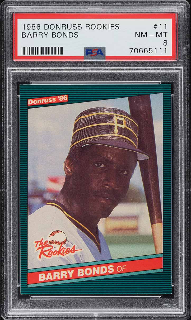 1986 Donruss The Rookies Barry Bonds ROOKIE #11 PSA 8 NM-MT on Fanatics ...