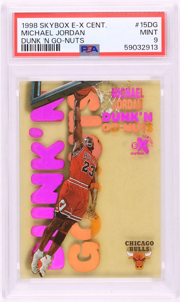 1998 Skybox E-X Century Dunk 'N Go-Nuts Michael Jordan #15DG PSA 9 MINT ...