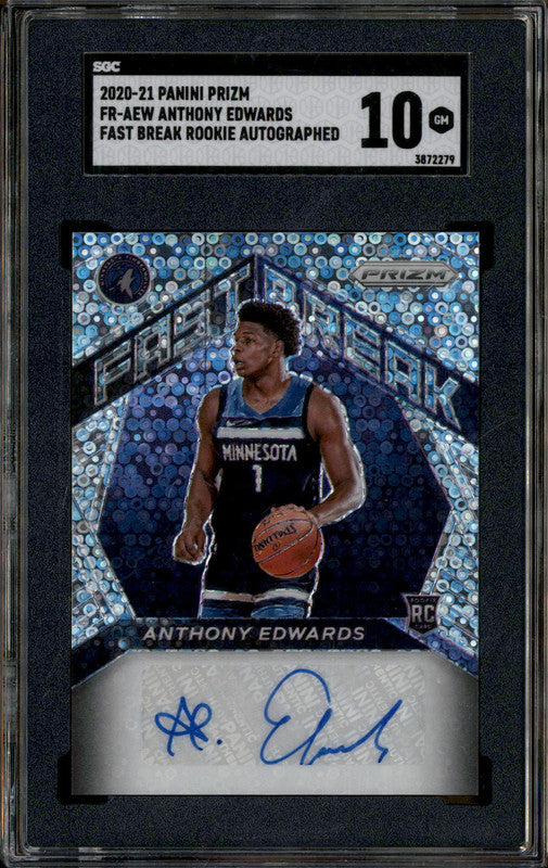 2020 Panini Prizm Fast Break Rookie Autograph Anthony Edwards RC Auto ...