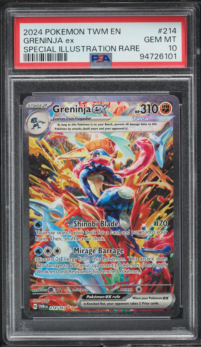 2024 Pokemon SV Twilight Masquerade Art Rare Greninja ex #214 PSA 10 GEM MINT on Fanatics Collect