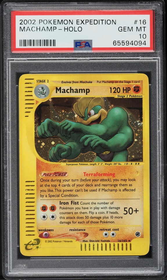 2002 Pokemon Expedition Holo Machamp #16 PSA 10 GEM MINT on Fanatics ...