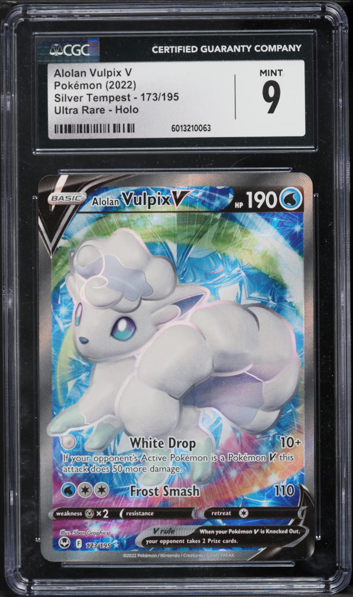2022 Pokemon Sword & Shield Silver Tempest Full Art Alolan Vulpix V ...