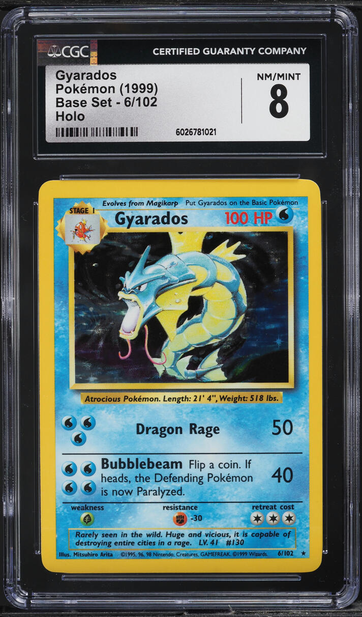 1999 Pokemon Base Set Holo Gyarados #6 CGC 8 NM-MT on Fanatics Collect