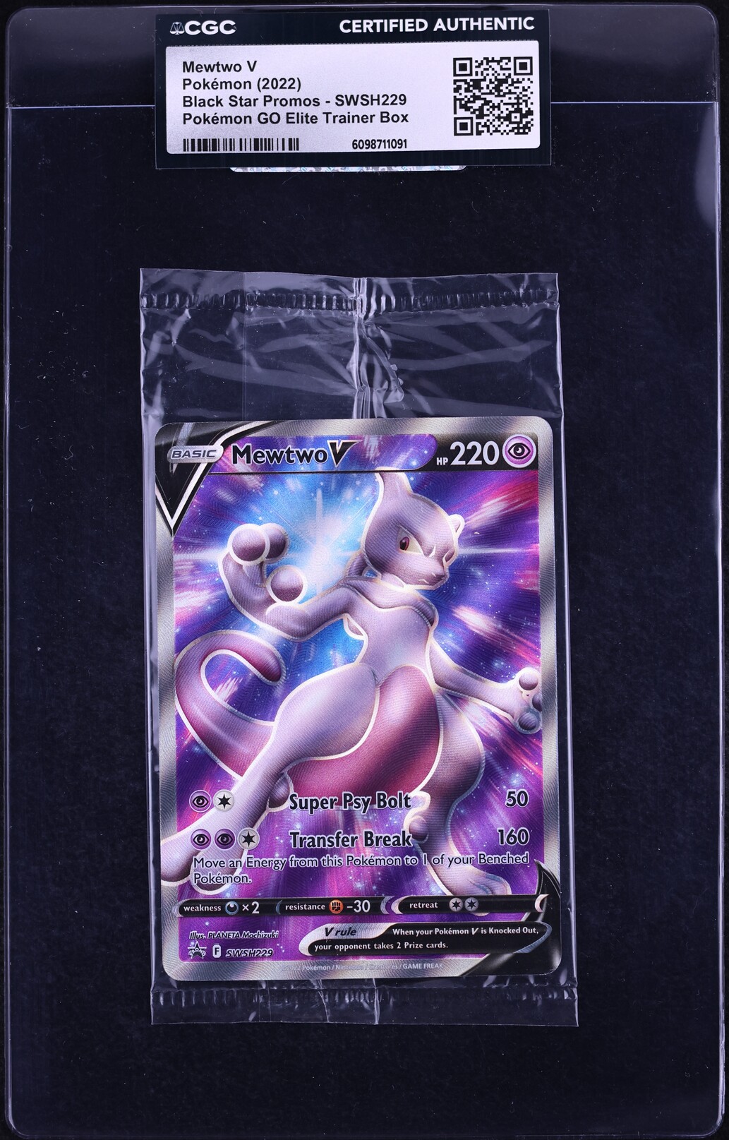 2022 Pokemon Sword & Shield Promo GO ETB Full Art Mewtwo V #SWSH229 CGC ...