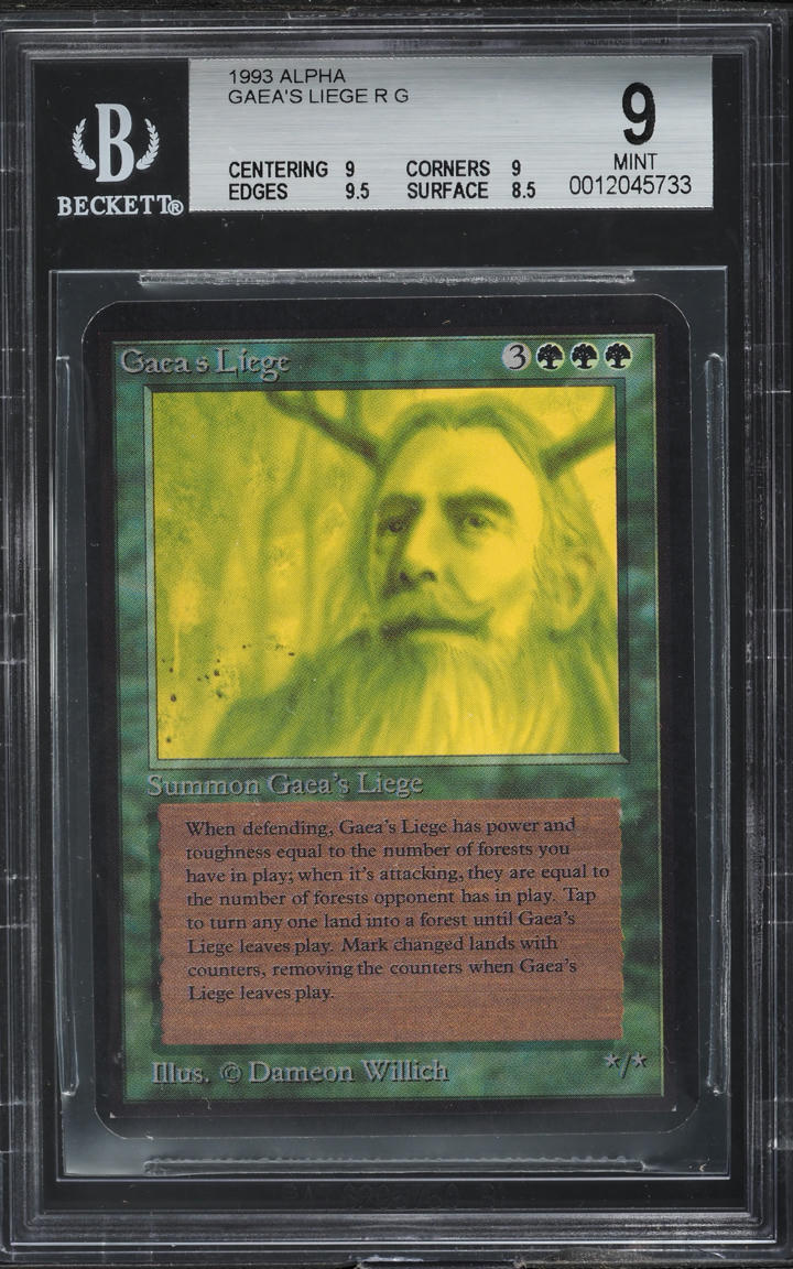 1993 Magic The Gathering MTG Alpha Gaea's Liege BGS 9 MINT on Fanatics ...