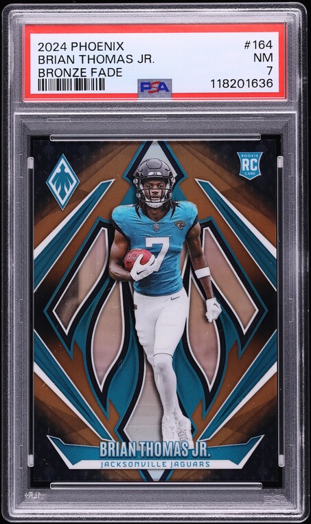 2024 Panini Phoenix Bronze Fade Brian Thomas Jr ROOKIE /125 #164 PSA 7 ...