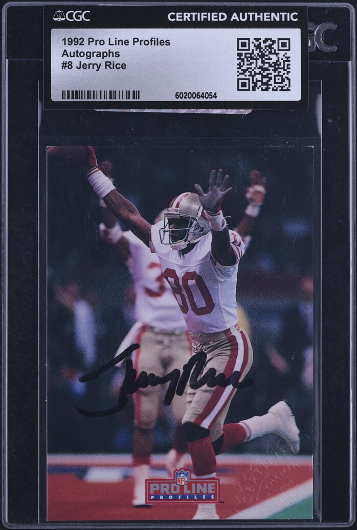1992 Pro Line Profiles Jerry Rice AUTO #8 CGC AUTH on Fanatics Collect