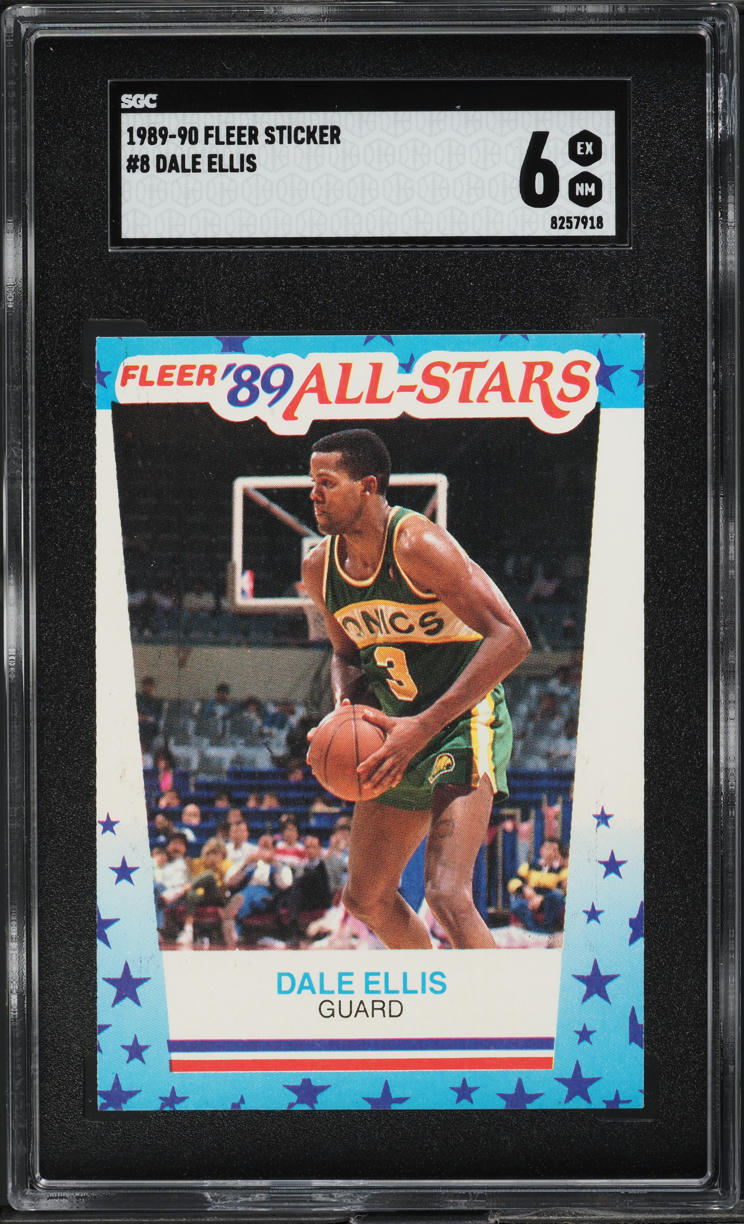 1989 Fleer Sticker Dale Ellis #8 SGC 6 EXMT on Fanatics Collect