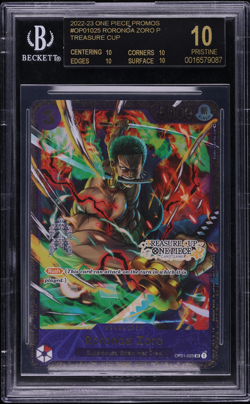 2022 One Piece Promos Treasure Cup Roronoa Zoro #OP01-025 BGS 10 BLACK LABEL on Fanatics Collect