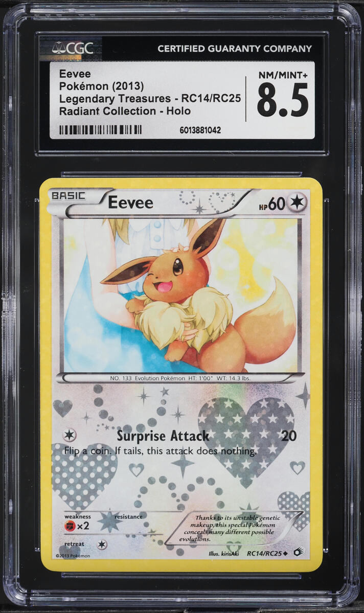 2013 Pokemon BW Legendary Treasures Radiant Collection Holo Eevee #RC14 ...