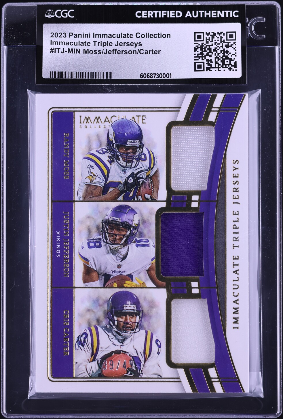 2023 Immaculate Collection Triple Moss Jefferson Carter PATCH /49 CGC ...
