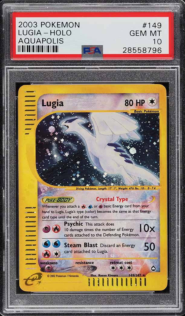 2003 Pokemon Aquapolis Holo Crystal Lugia #149 PSA 10 GEM MINT on ...