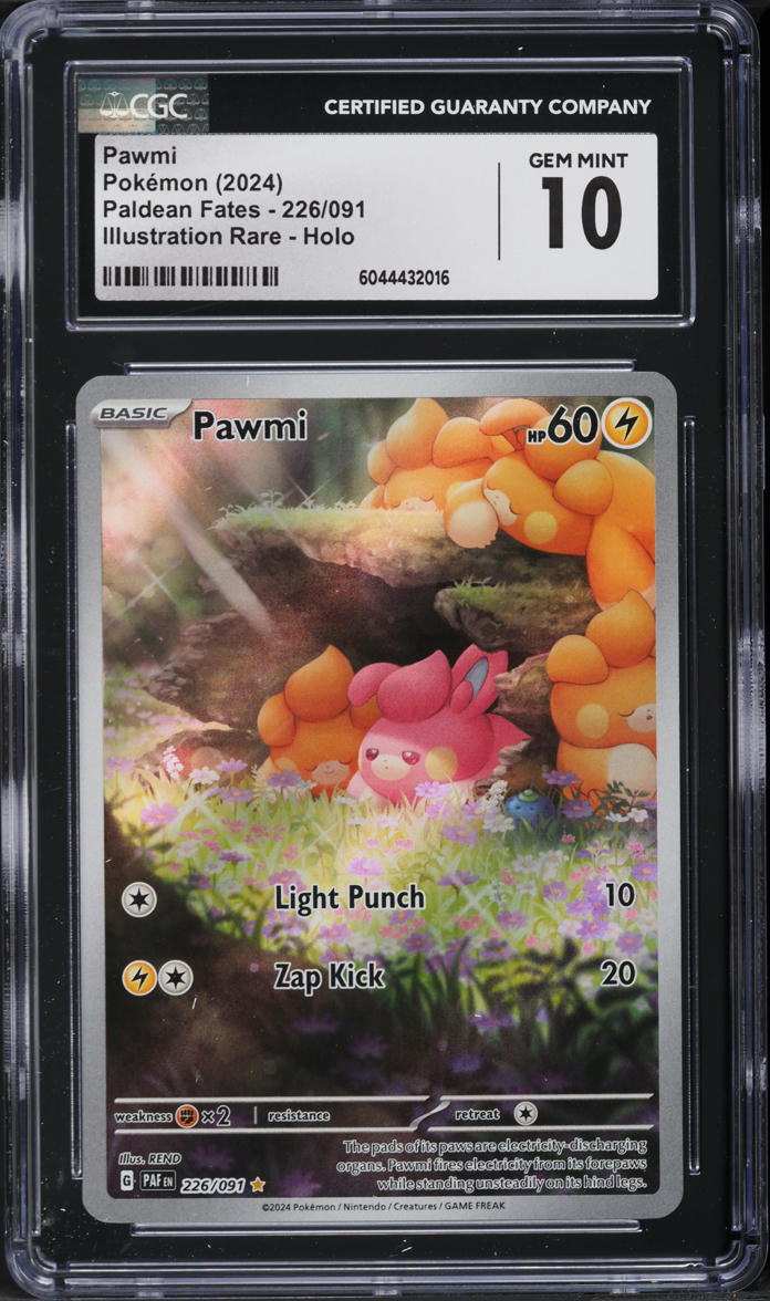 2024 Pokemon Scarlet & Violet Paldean Fates IR Pawmi #226 CGC 10 GEM ...