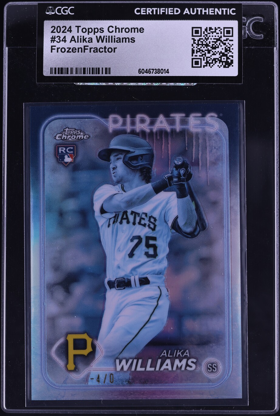 2024 Topps Chrome Frozenfractor Alika Williams ROOKIE -4/0 #34 CGC AUTH ...
