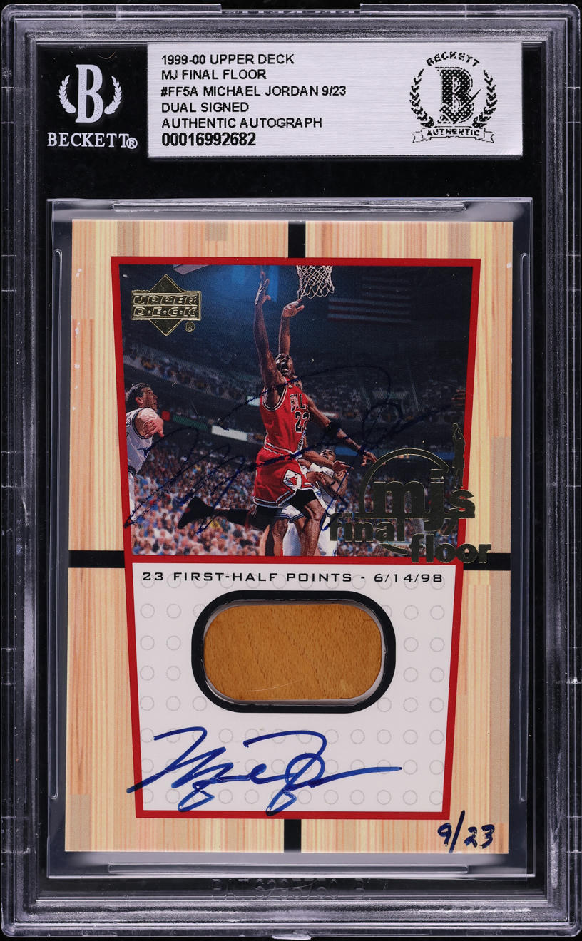 1999 UD Final Floor Dual Signed Michael Jordan PATCH AUTO /23 BAS BGS ...