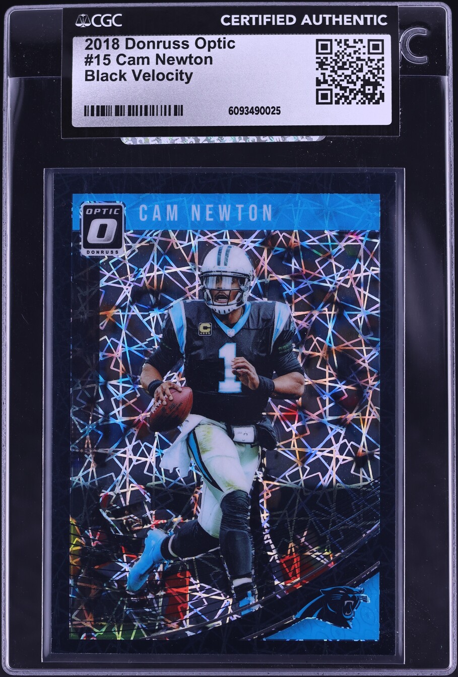 2018 Donruss Optic Black Velocity Cam Newton /25 #15 CGC AUTH on ...