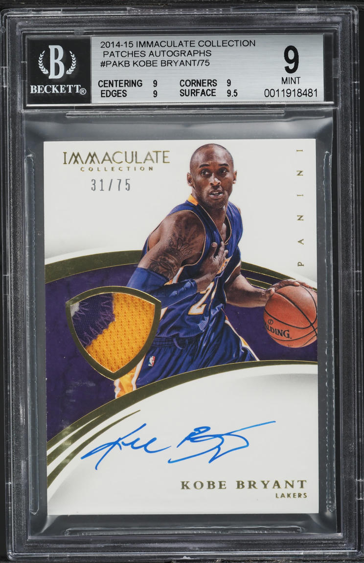 2014 Immaculate Collection Kobe Bryant GAME WORN PATCH AUTO /75 #PAKB ...