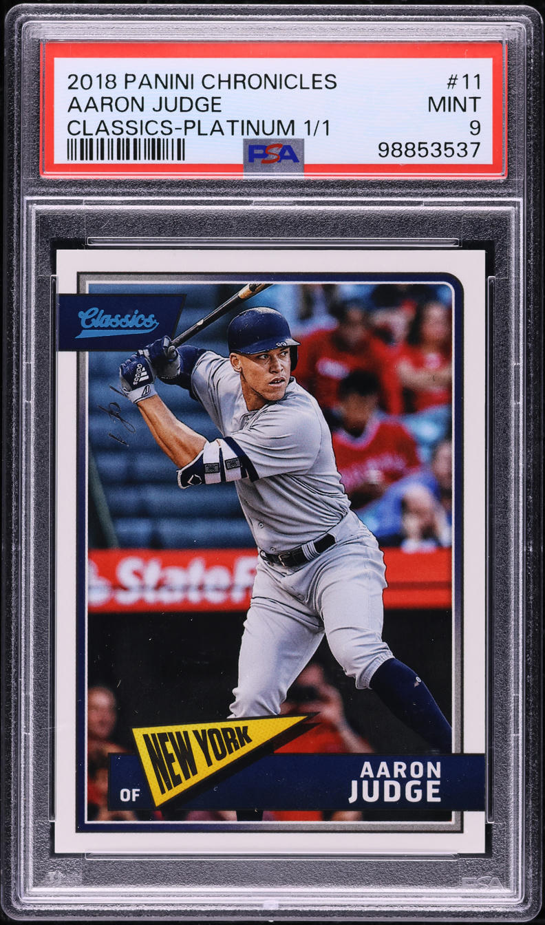 2018 Panini Chronicles Classics Platinum Aaron Judge 1/1 #11 PSA 9 MINT ...