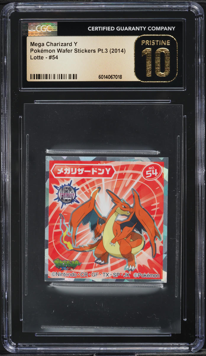 2014 Pokemon Japanese Lotte Wafer Stickers Mega Charizard Y #54 CGC 10 PRISTINE on Fanatics Collect