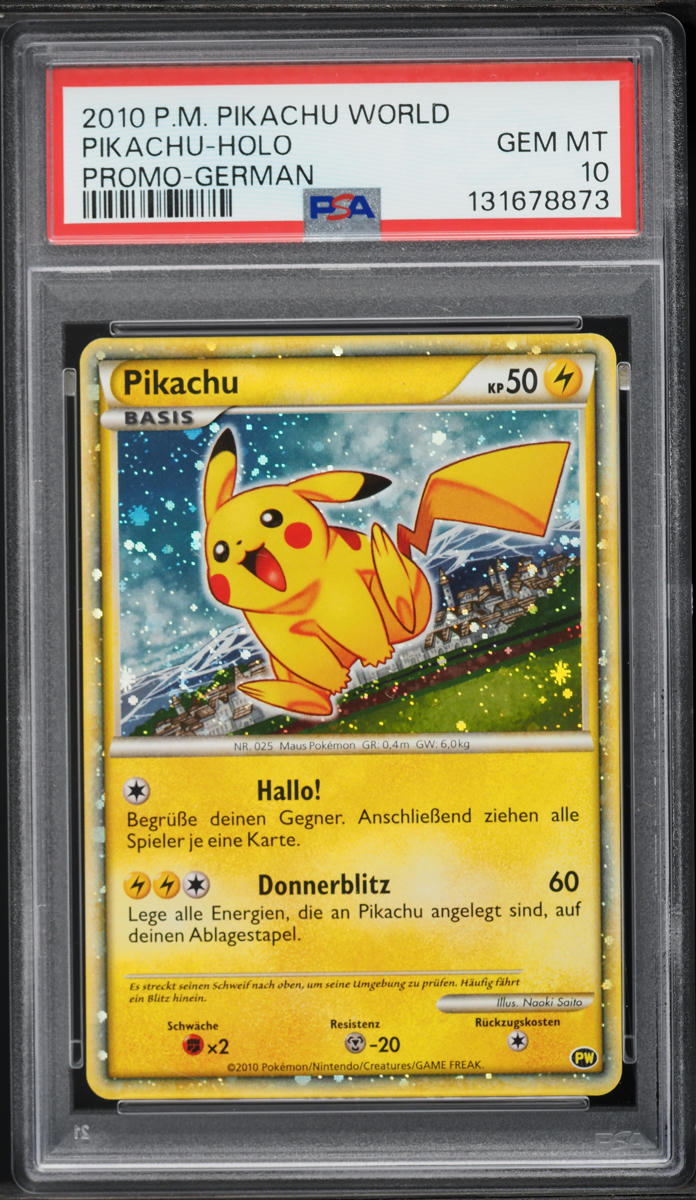2010 Pokemon German World Collection Promo Holo Pikachu PSA 10 GEM MINT ...