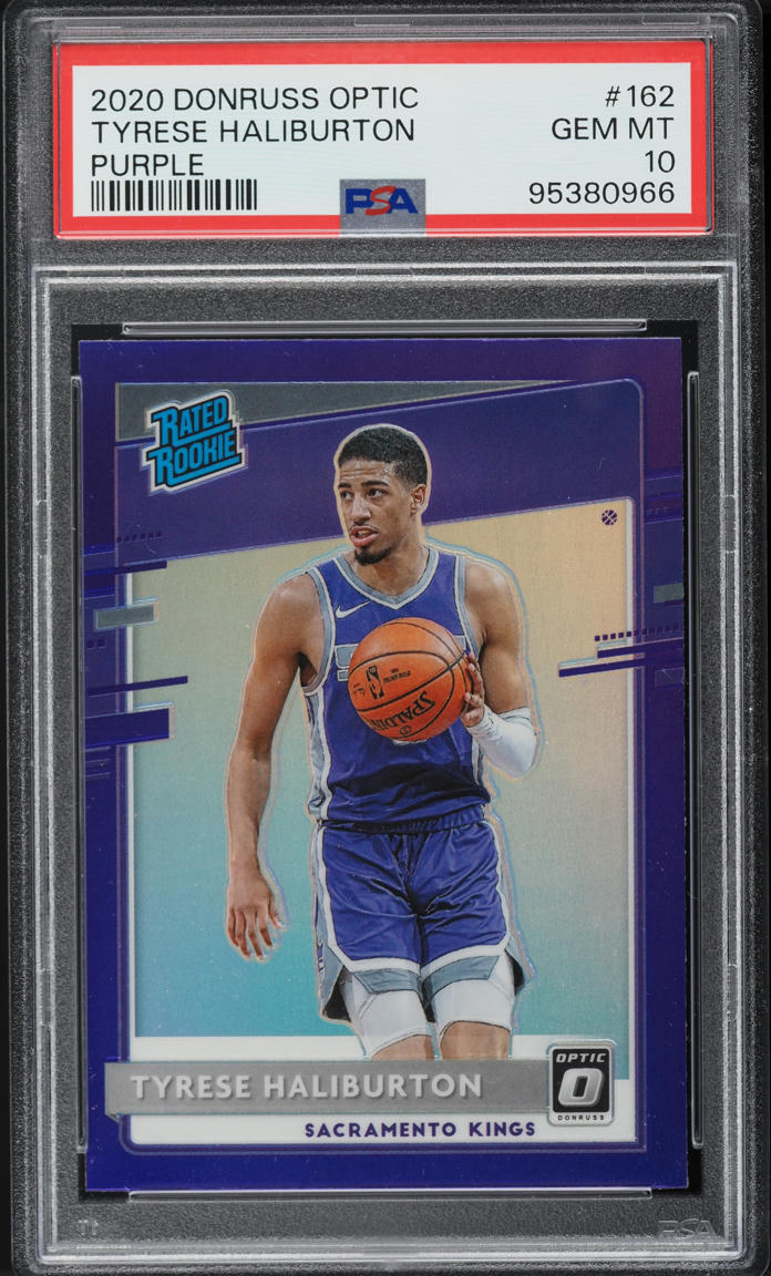 2020 Donruss Optic Purple Tyrese Haliburton ROOKIE #162 PSA 10 GEM MINT ...