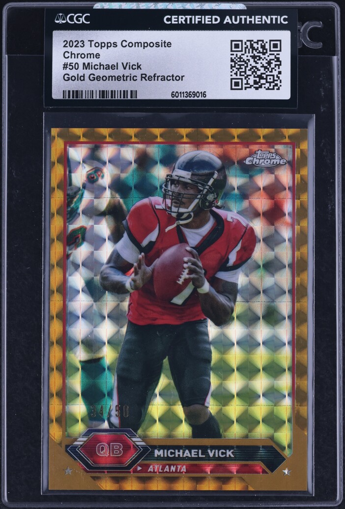 2023 Topps Chrome Composite Gold Geometric Refractor Michael Vick /50 ...