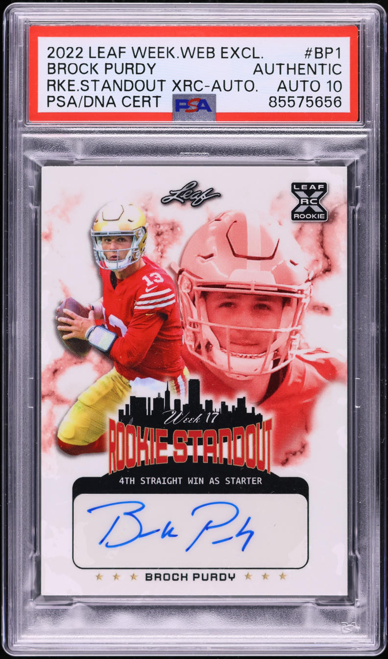 2022 Leaf Weekly Web Exclusive Brock Purdy ROOKIE AUTO DNA 10 /1000 PSA ...